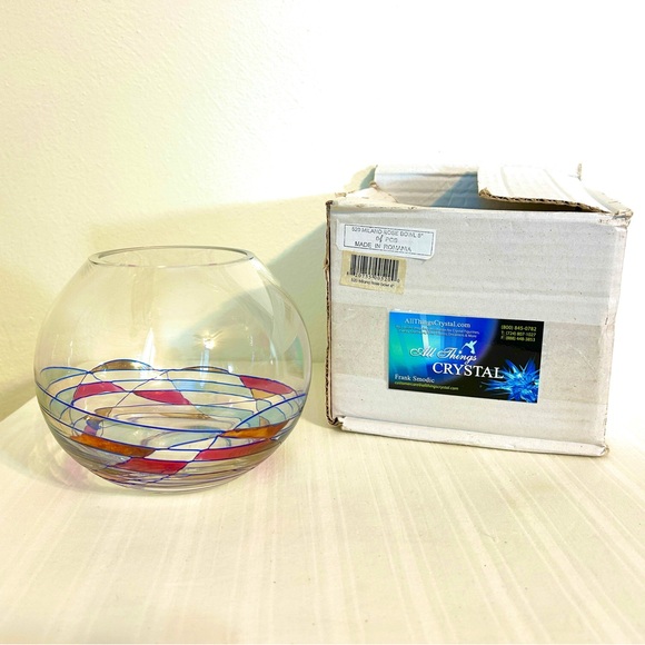 All Things Crystal | Accents | All Things Crystal Milano Crystal Bowl Vase Art Glass 6 Made In ...
